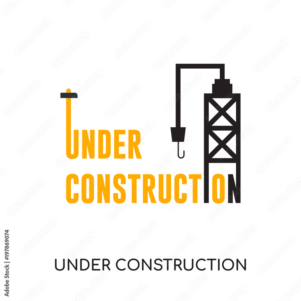 under construction logo isolated on white background for your web ...