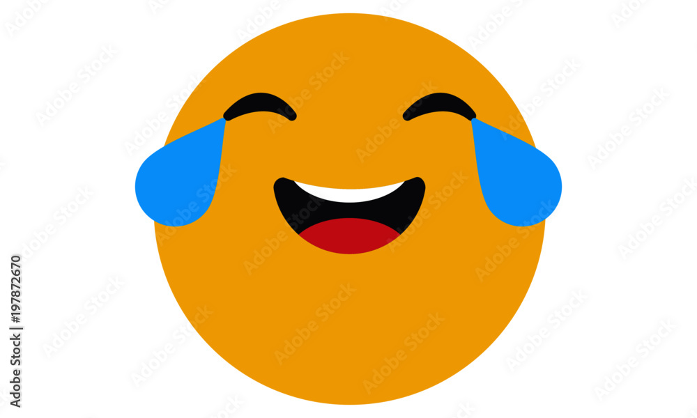 Face With Tears of Joy Emoji Vector illustration Stock Vector | Adobe Stock