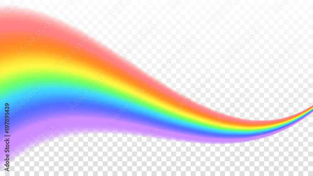 Rainbow icon. Shape wave realistic isolated on white transparent ...