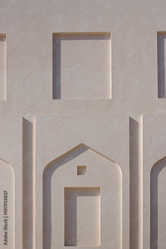 Details of the exterior of a building in Katara cultural Village, Doha ...