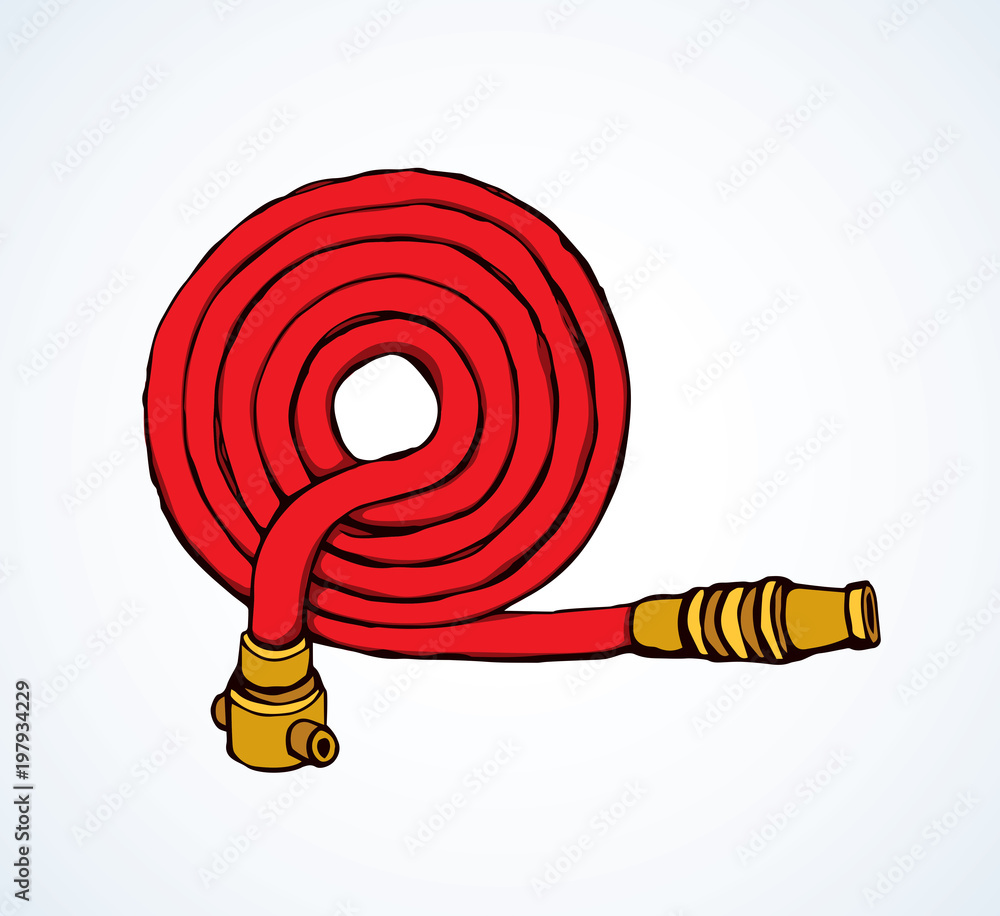Fire hose. Vector drawing Stock Vector | Adobe Stock