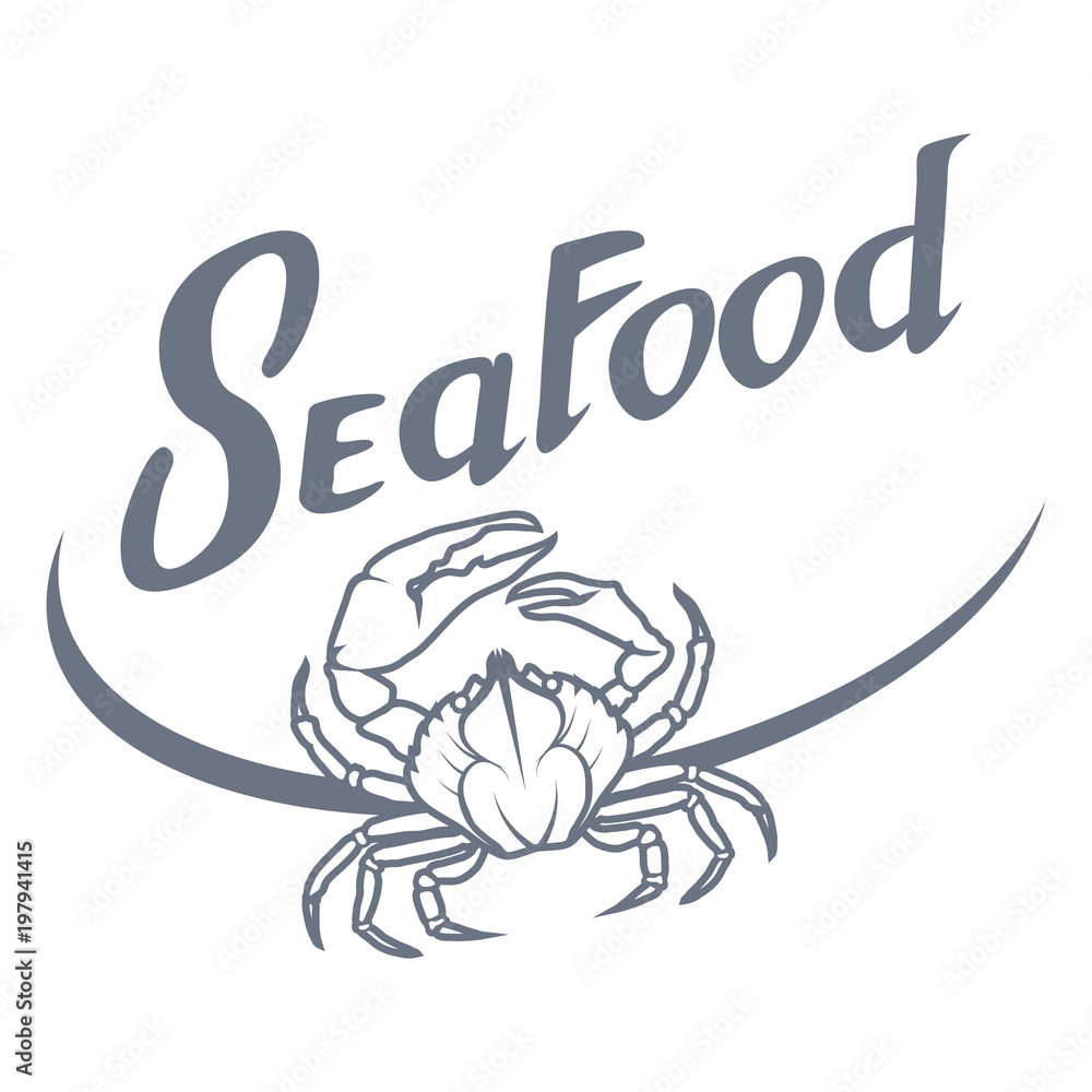 Seafood Logo. Vector seafood lettering. Stock Vector | Adobe Stock