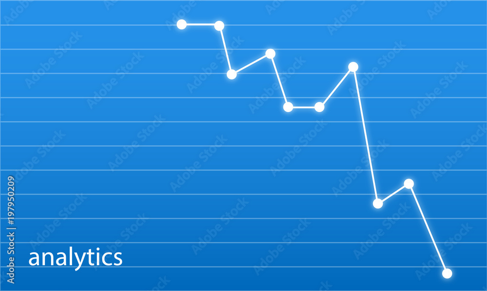 Flat vector illustration analytical chart and graph with increasing or ...