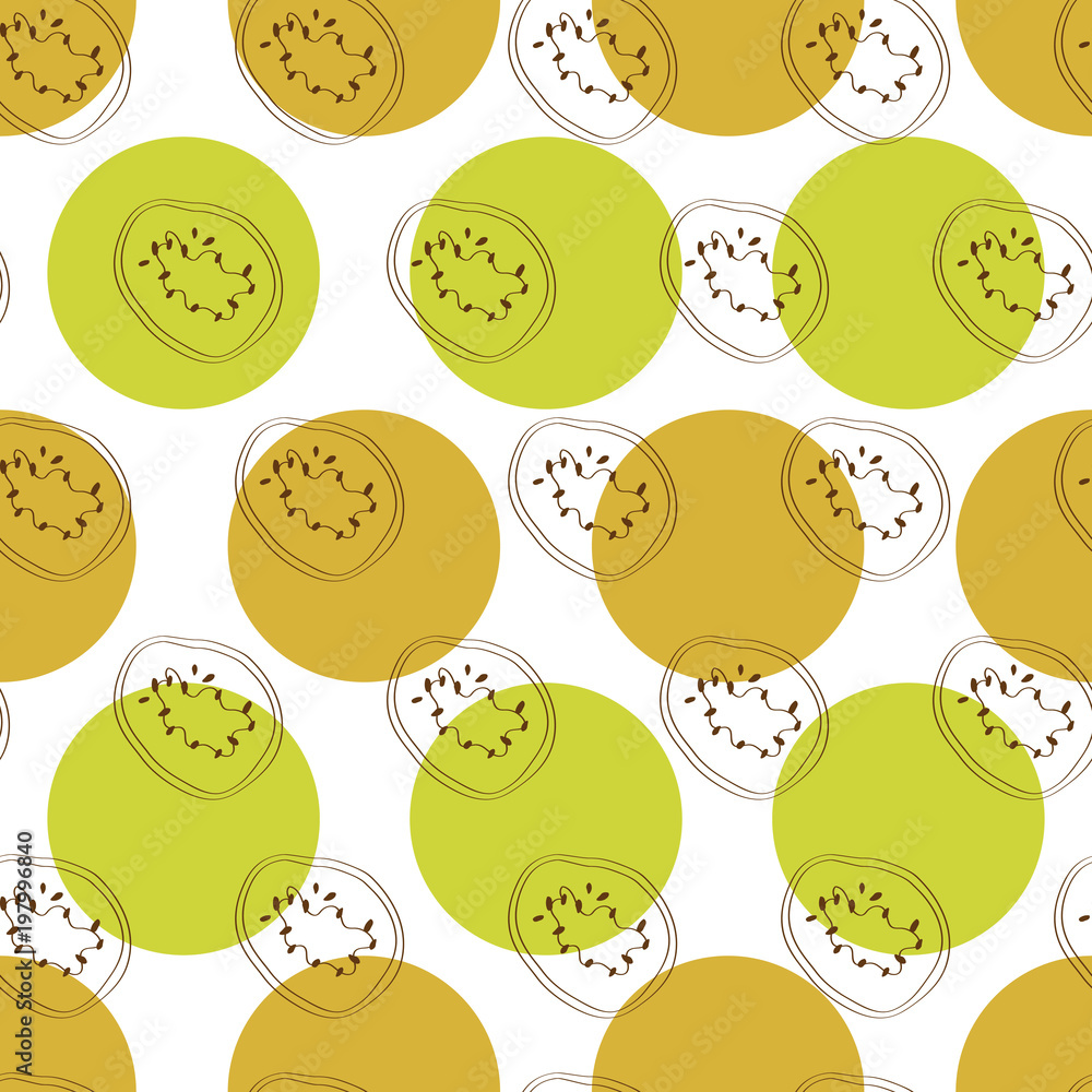 Outline kiwi pattern with bullets background. A playful, modern, and ...