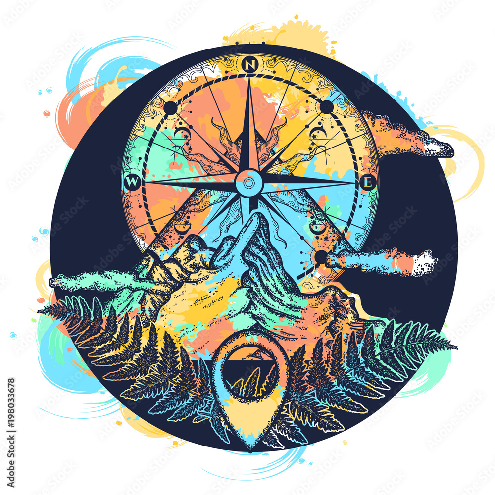 Antique Compass Tattoo Designs