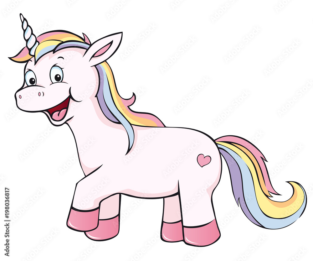 cute smiling unicorn Stock Vector | Adobe Stock