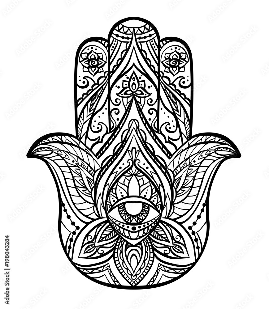 Hamsa Hand Coloring Pages
