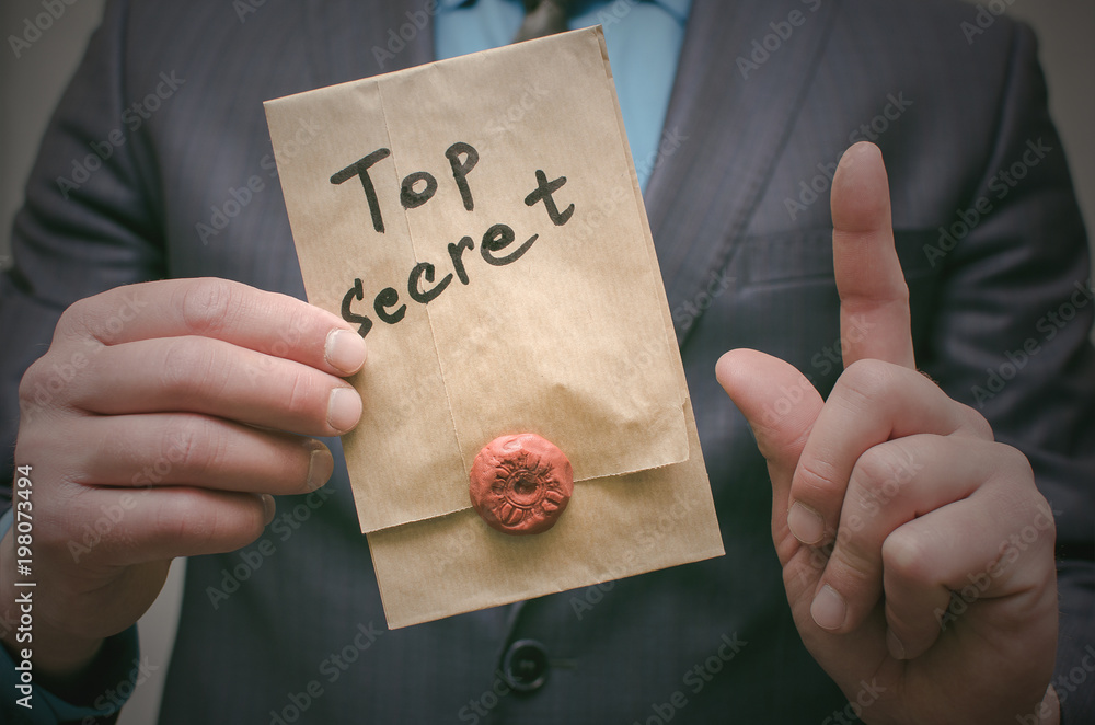Top secret documents presentation concept. Top secret message in ...