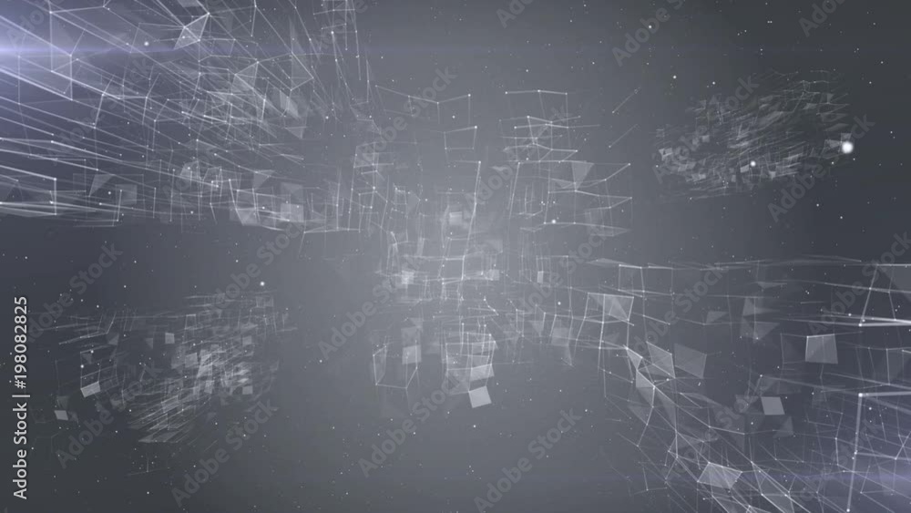 Megastructures in space. Gray background . Depth of field. Place for ...