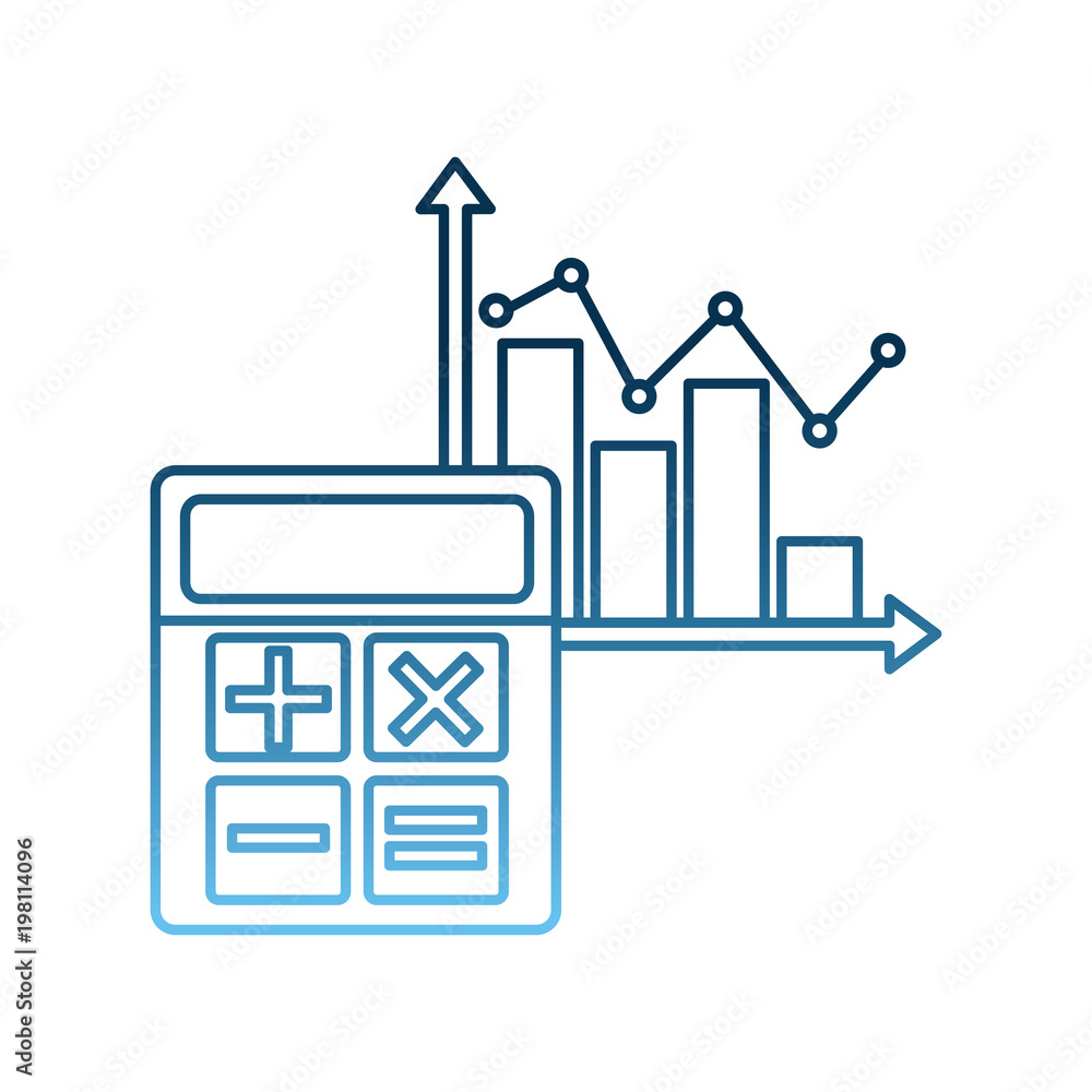 financial calculator business statistics infographic chart vector ...