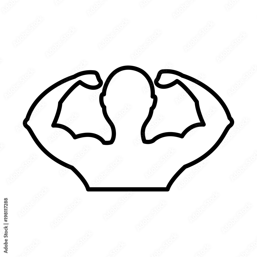 silhouette of muscle man bodybuilder fitness gym vector illustration ...