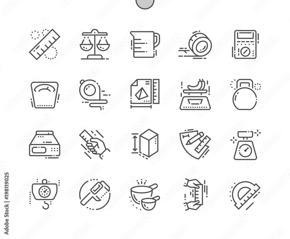 Measure Well-crafted Pixel Perfect Vector Thin Line Icons 30 2x Grid ...
