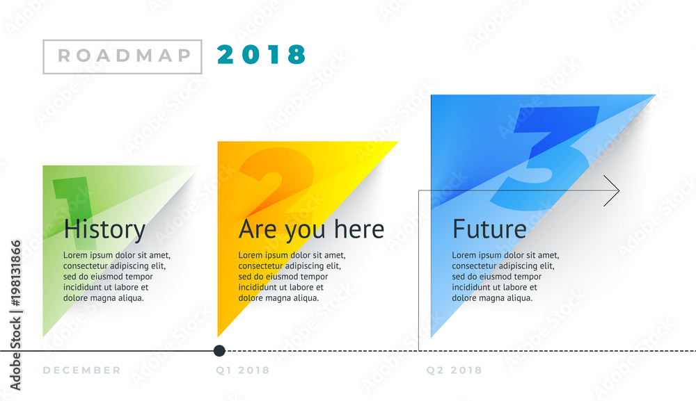 Roadmap set. Lines, arrows, timeline. For registration of sites, a road ...