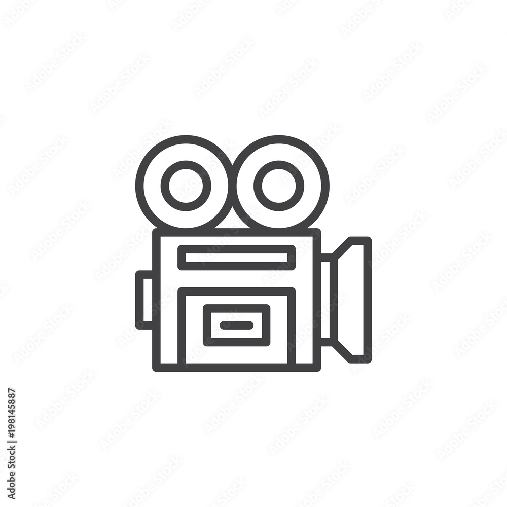 Video camera outline icon. linear style sign for mobile concept and web ...