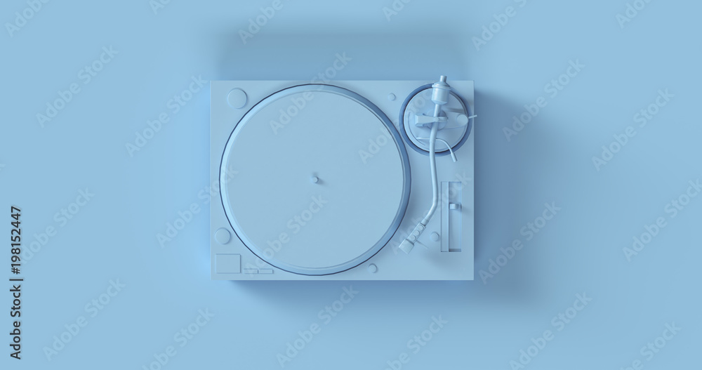 Blue Record Player Turntable 3d illustration Stock Illustration | Adobe ...