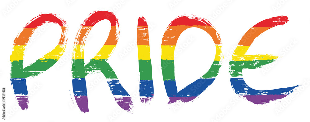 LGBTQ Pride Letters Vector Hand Painted with Rounded Brush Stock Vector ...
