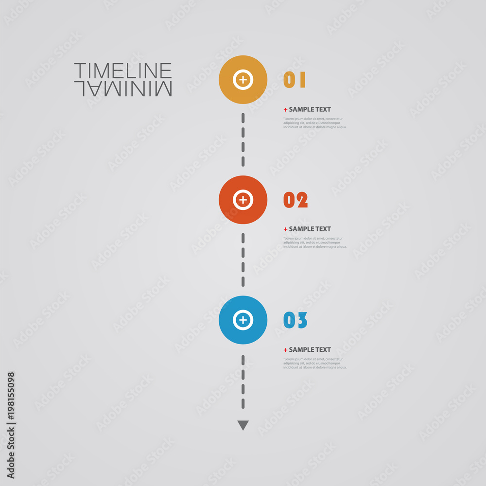 Minimal Timeline Design - Infographic Elements with Linear Icons Stock ...