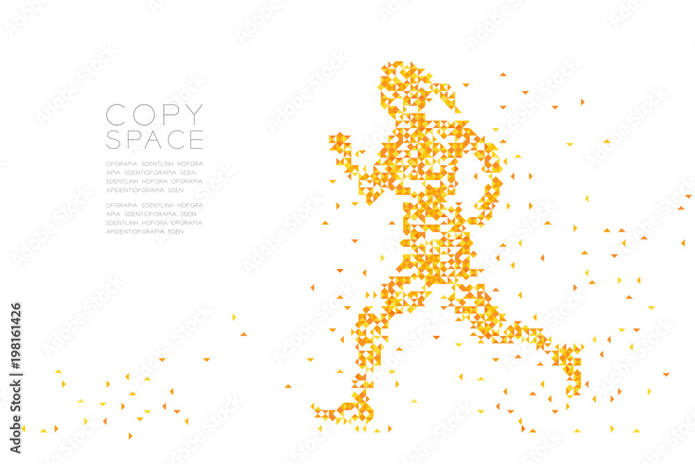 Abstract Geometric polygon square box and Triangle pattern Woman Runner ...