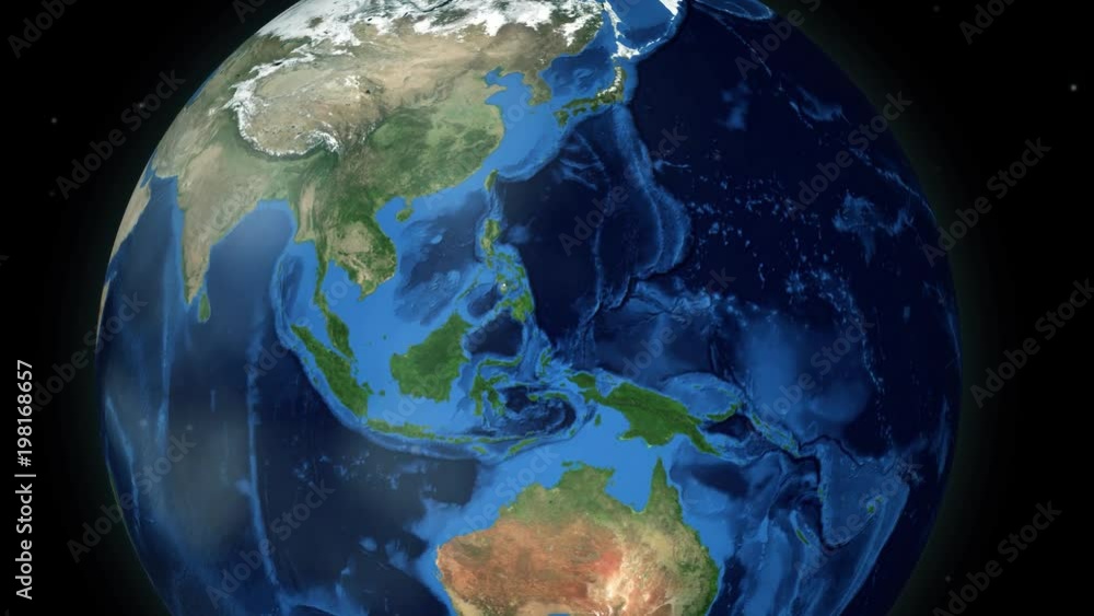 Zooming through space to a location in Globe animation - Philippines ...