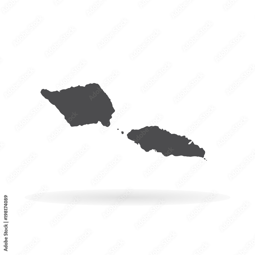 Vector map Samoa. Isolated vector Illustration. Black on White ...