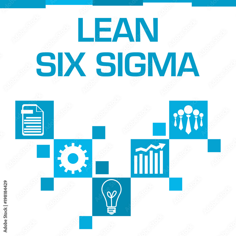 Lean Six Sigma Blue Squares Symbols Stock Illustration | Adobe Stock