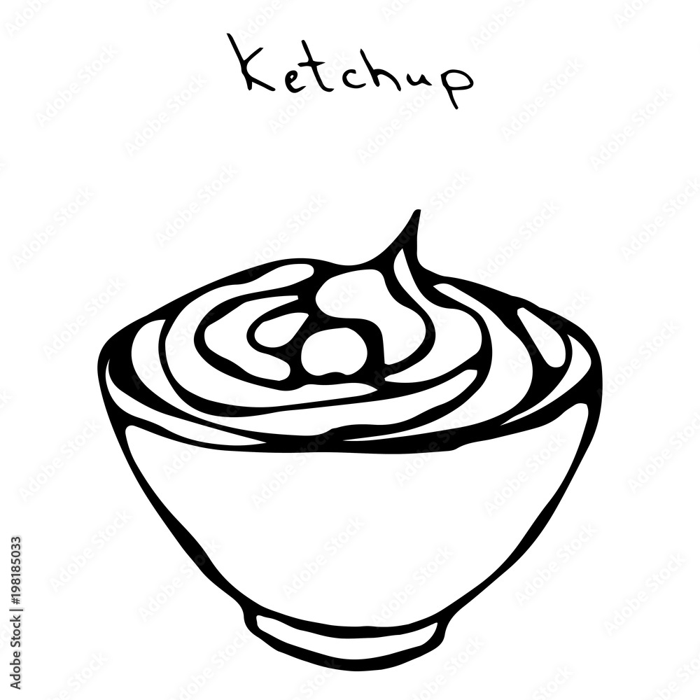 Ketchup Clipart Black And White