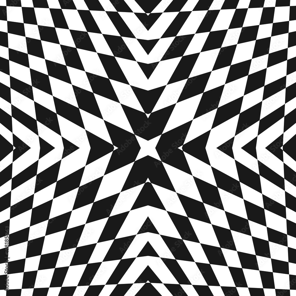 Vector geometric checkered pattern. Black and white seamless checker ...