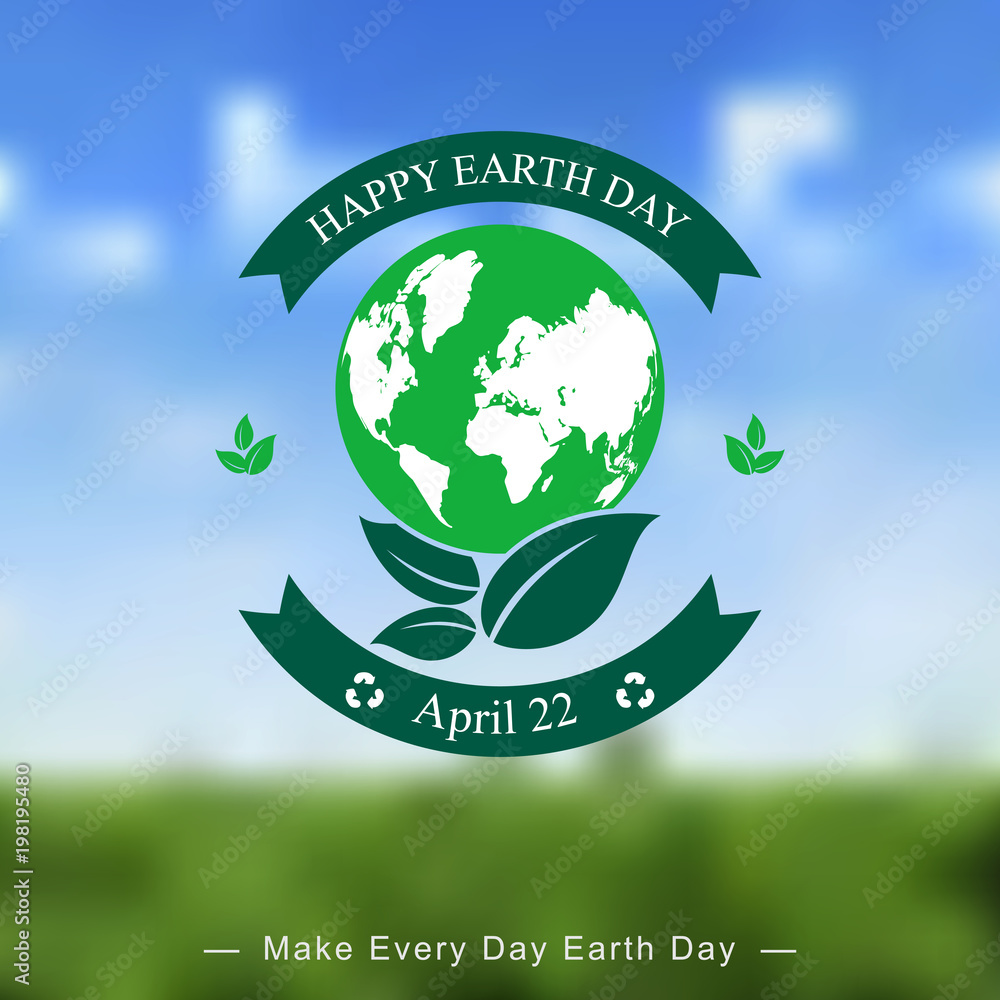 Earth day templates on blurred background Stock Vector | Adobe Stock
