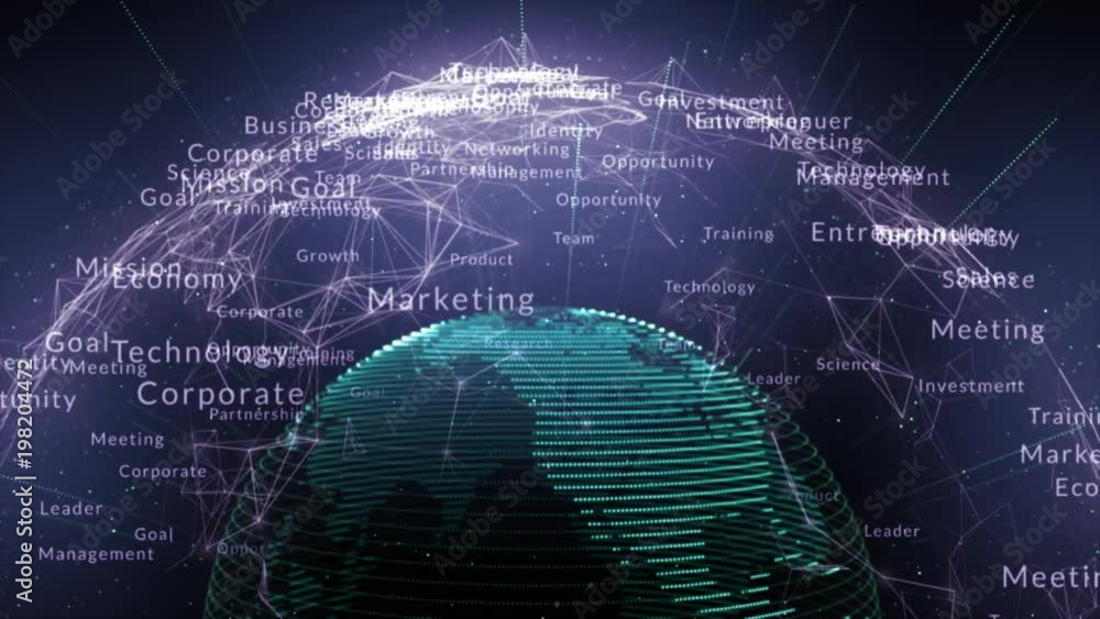 global technology business texts concept Stock Video | Adobe Stock