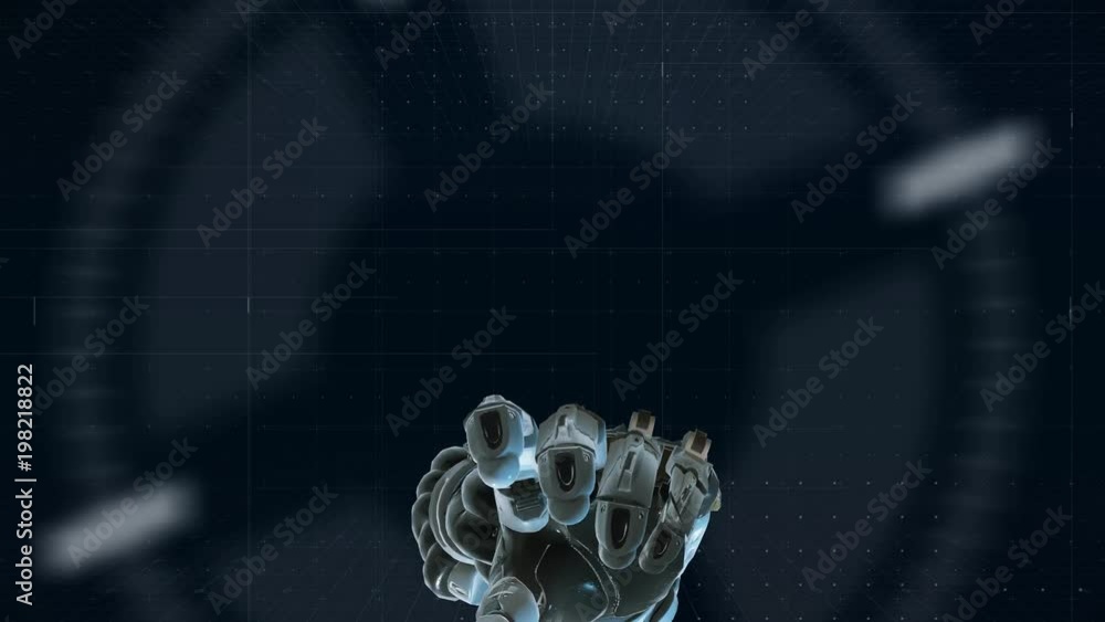 Futuristic Hi-tech Robotic arm strategies concept animation vídeo do ...