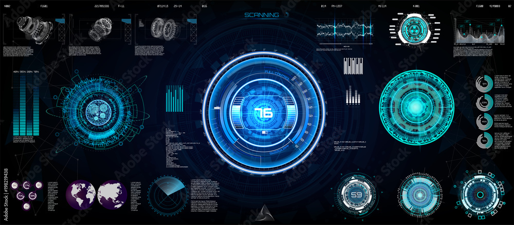 Abstract technology Ui futuristic concept HUD, interface hologram ...