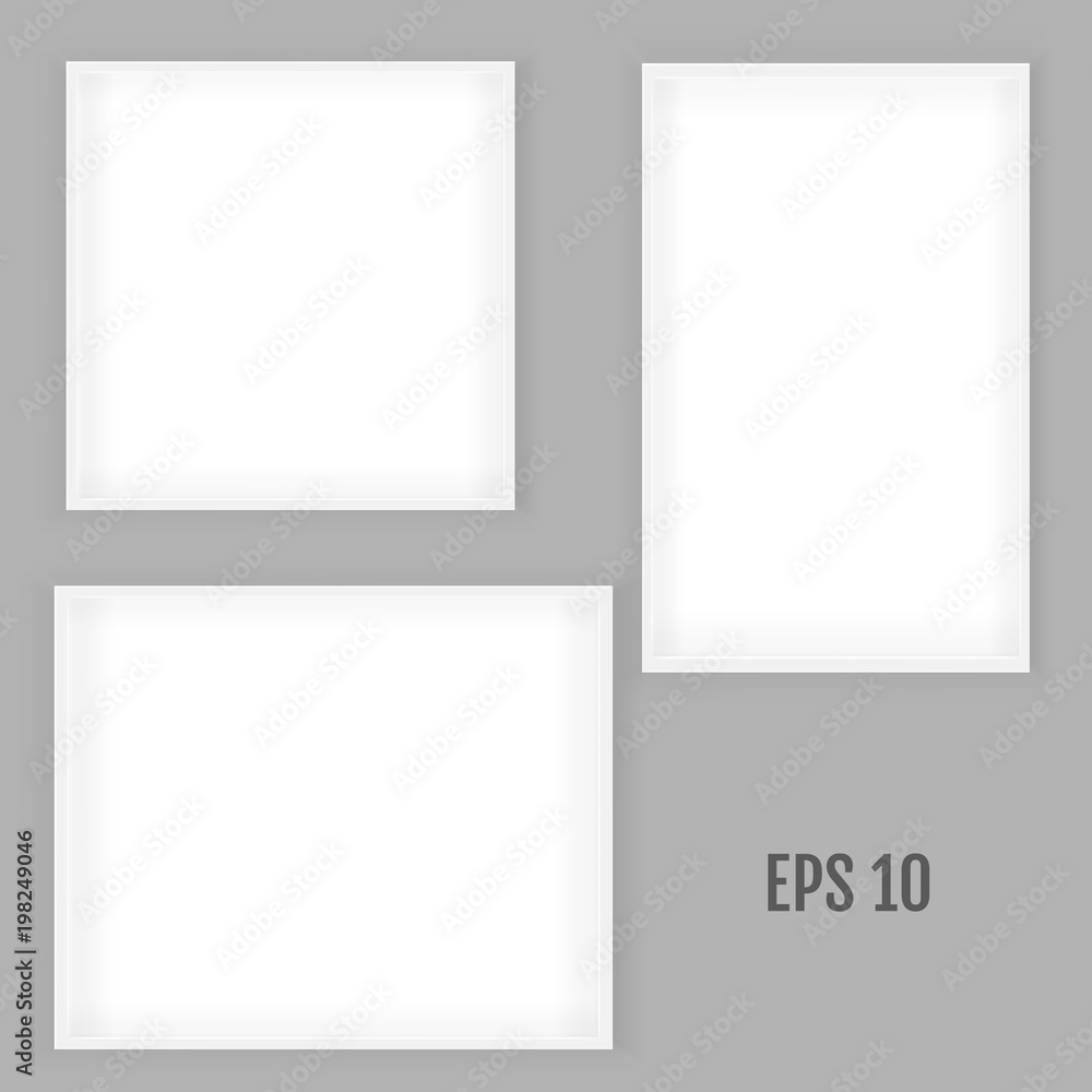 3D picture square frame design. Realistic Square frame. Design Template ...