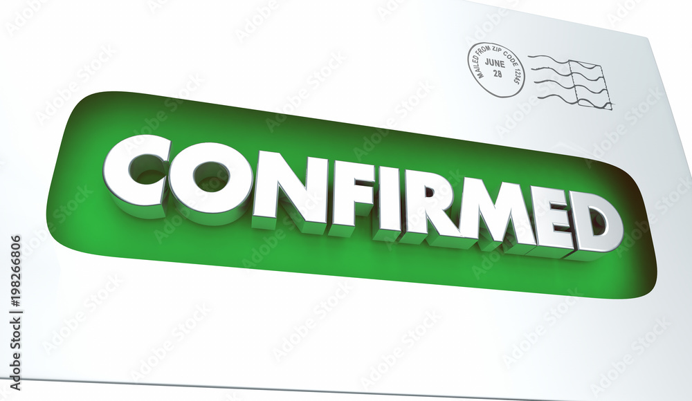 Confirmed Letter Envelope Confirmation Verified Accepted 3d ...