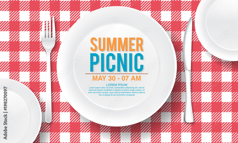 vector summer picnic design Stock Vector | Adobe Stock
