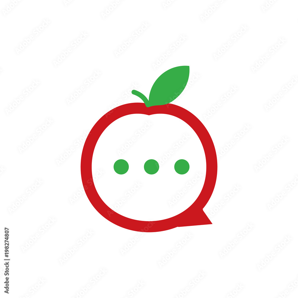 Fruit Chat Logo Icon Design Stock Vector | Adobe Stock