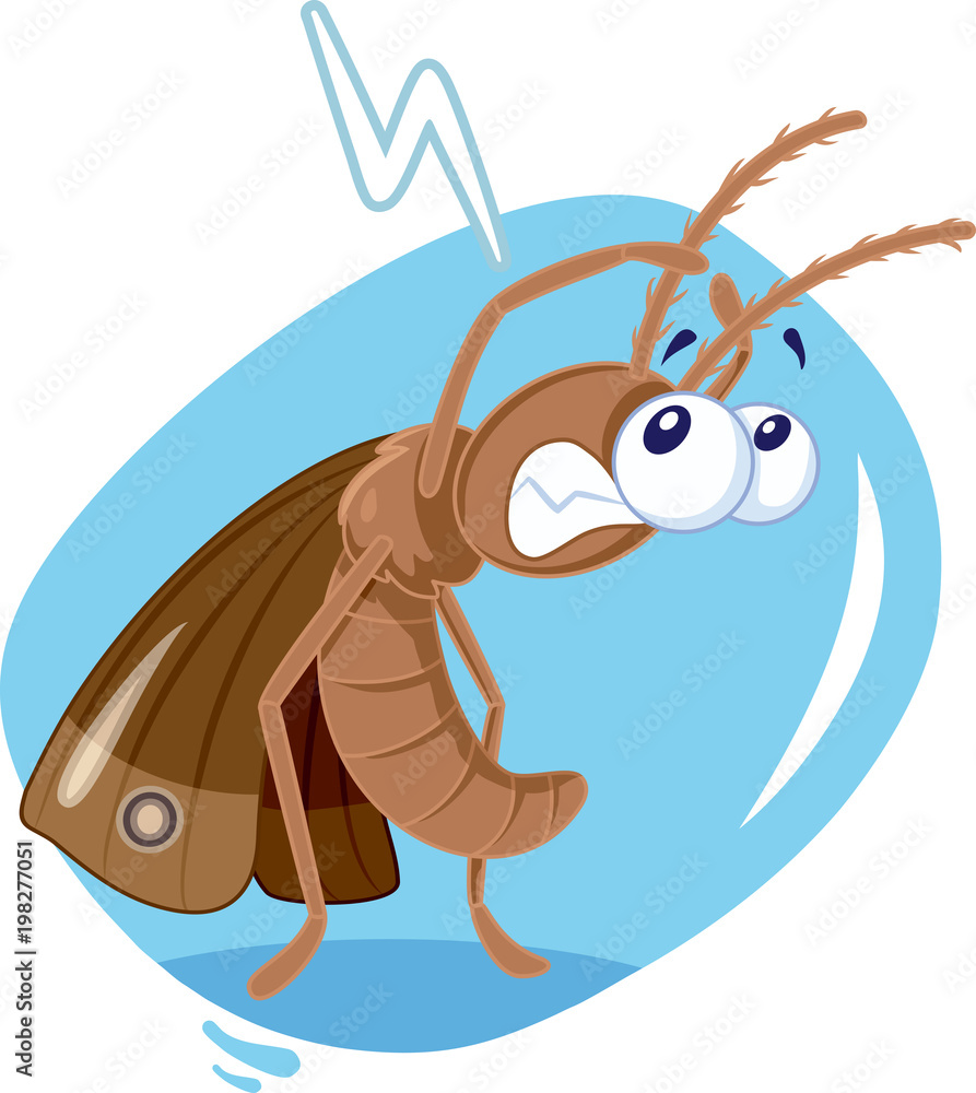 Scared Moth Insect Vector Cartoon Stock Vector | Adobe Stock