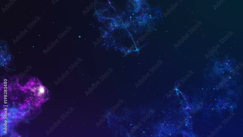Space animation background with nebula, stars. The Milky Way, the ...