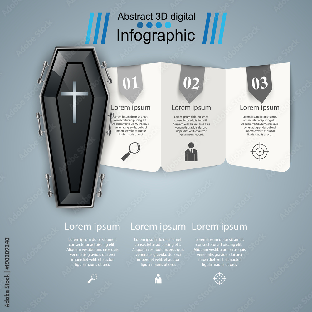 Coffin logo. Business Infographics origami style Vector illustration ...