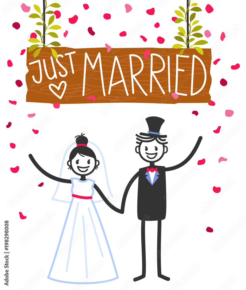 Stick Figures Getting Married