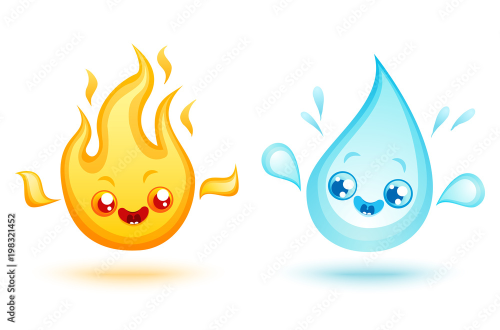Fire and water. Stock Vector | Adobe Stock