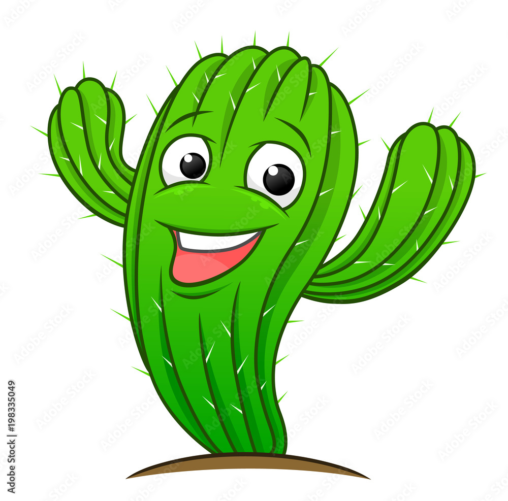 Cartoon smiling cactus Stock Vector | Adobe Stock