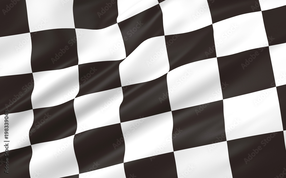3D illustration of race flag Stock Illustration | Adobe Stock