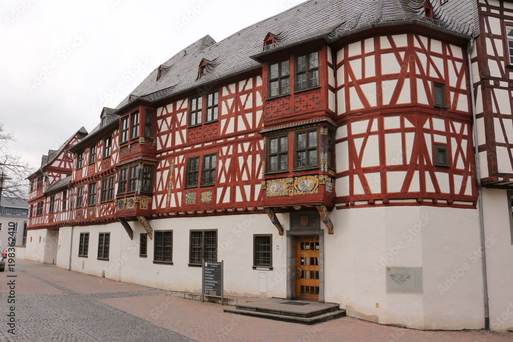 Historische Fachwerkhäuser in der Altstadt von Bad Camberg Stock-Foto ...