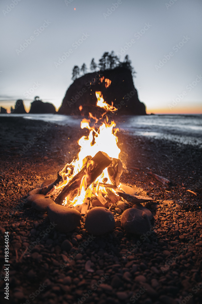 Beach Bonfire Sunset