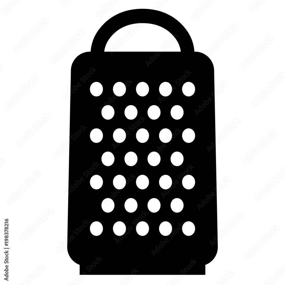 Simple, black cheese grater silhouette. Isolated on white Stock Vector ...