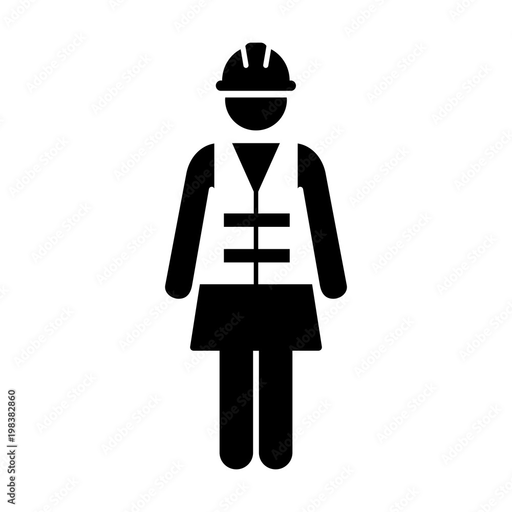 Worker Icon Vector Female Service Person of Building Construction ...
