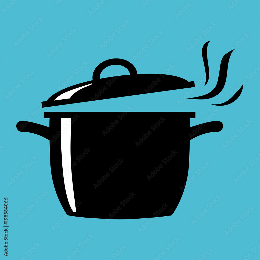 Cooking Pot With Steam Clip Art