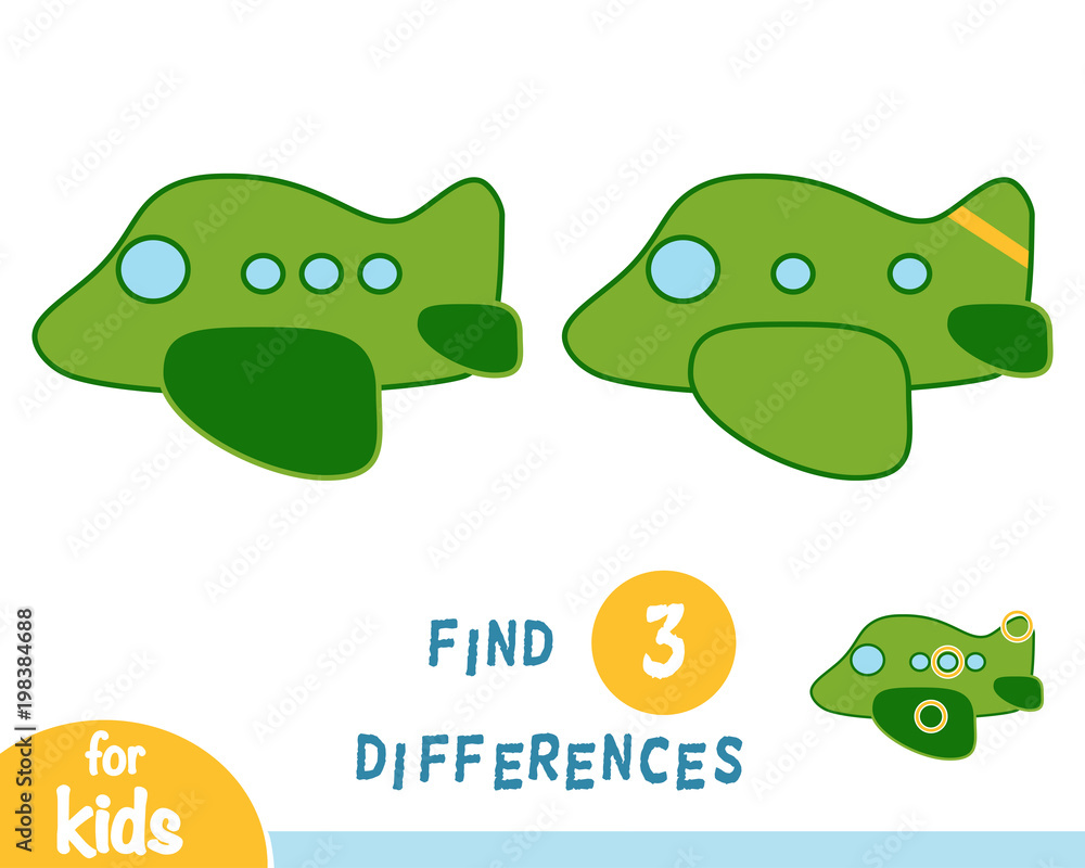 Find differences, Airplane Stock Vector | Adobe Stock