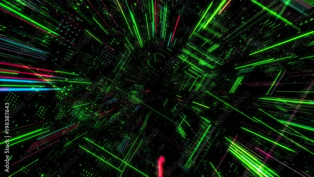 Abstract digital matrix particles grid virtual reality abstract cyber ...