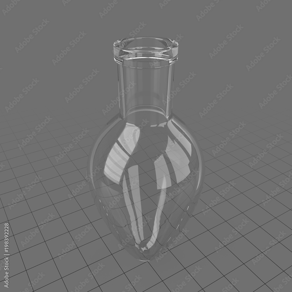 Glass laboratory pear-shaped flask Stock 3D asset | Adobe Stock